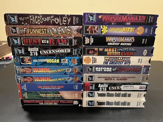 WWF & WCW Vintage VHS Lot Of 20 Tapes Austin Hogan Coliseum Video ...