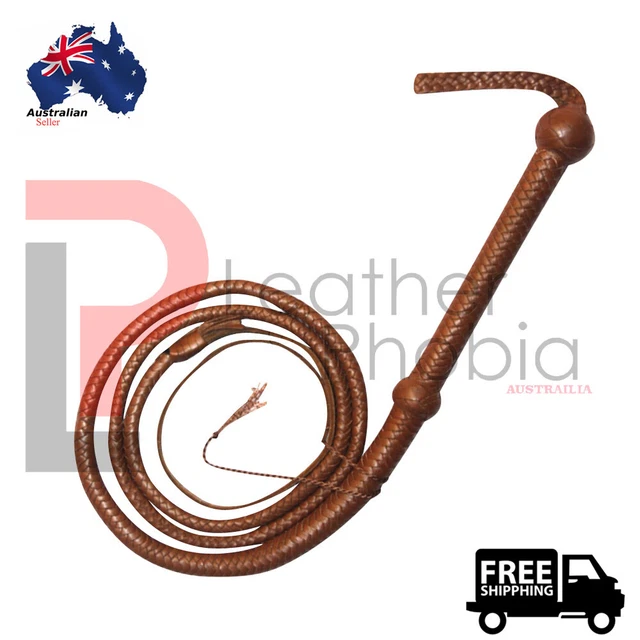 COWHIDE LEATHER INDIANA Jones Whip 06 Feet Long 12 Plait Weaving Bull ...