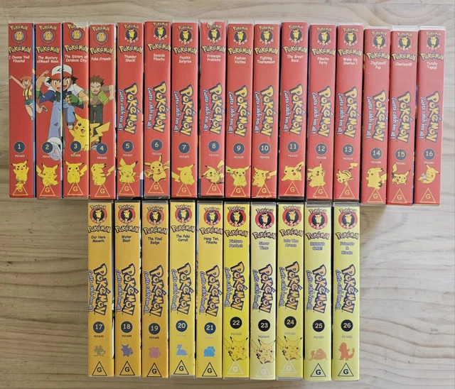 FIRST EDITION POKEMON VHS - Complete Set Indigo League - Volume 1-26 ...