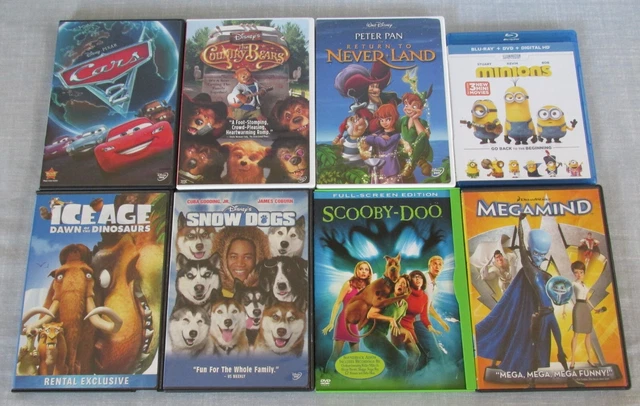 8 KIDS FAMILY Movies Dvd Lot Cars 2 Snow Dogs Scooby Doo Minions Ice ...