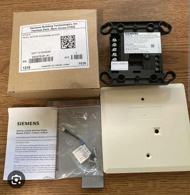 SIEMENS XTRI-R ADDRESSABLE Fire Alarm Module w/ Relay & Built In ...