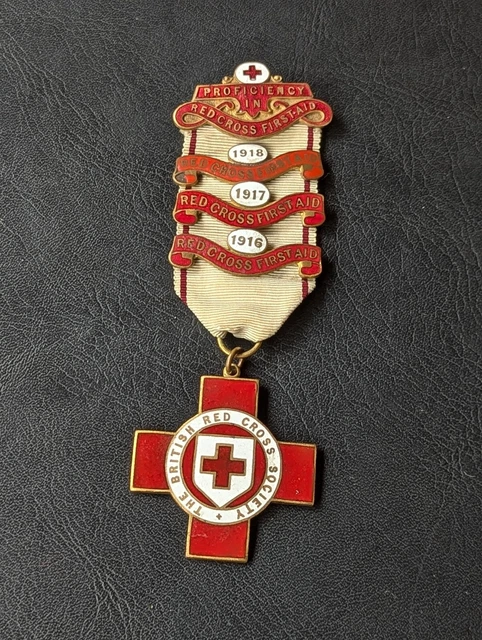 WW1 BRITISH RED Cross Society Proficiency Medal Badge Nursing First Aid ...
