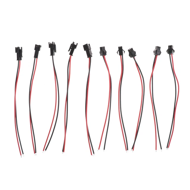 10PC 2PIN WIRE Lead Battery Connector Adapter LED Strip Connectors ...