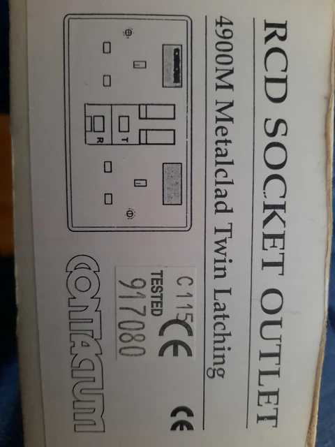 RCD SOCKET OUTLET 4900M Metalclad Twin Latching Double Socket Contactum ...