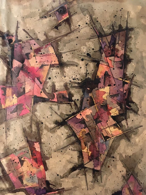 TRÈS BELLE PEINTURE Abstraite Abstraction Lyrique Sur Papier Daniel ...