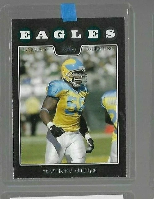 2008 TOPPS CARTE football noire #210 TRENTE COLE #D 09/53 SP EAGLES EUR ...