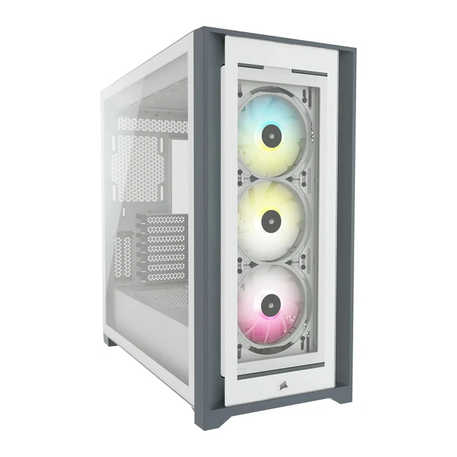 CORSAIR ICUE 5000X RGB Mid-Tower Tempered Glass PC Case - White - NEW ...