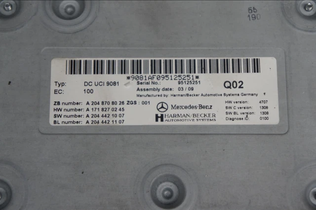 MERCEDES BENZ C204 C220 Cdi Media Interface Control Module A2048708026 ...