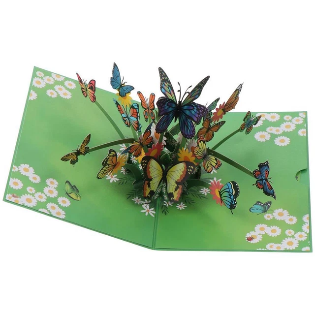 BUTTERFLIES POP UP Card Thinking Of You Card Butterfly Fly Out Cards ...