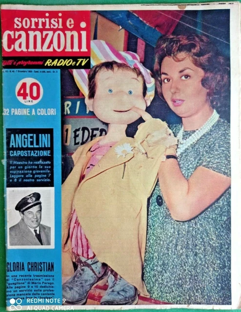 GLORIA CHRISTIAN-SORRISI ET Chansons Magazine N.49 Del 1958-RIF.7625 ...