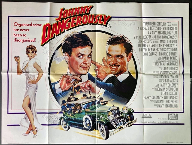 JOHNNY DANGEROUSLY ORIGINAL Quad Movie Poster Michael Keaton Danny ...