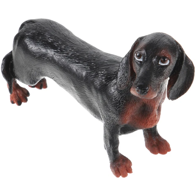 MINI FIGURINE BASSOTTO Statuetta Di Cane Realistica Simulazione Modello ...
