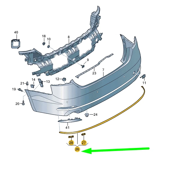 AUDI A5 8W6 Rear Bumper Trim Molding 8W6853551A2ZZ NEW GENUINE £266.46 ...