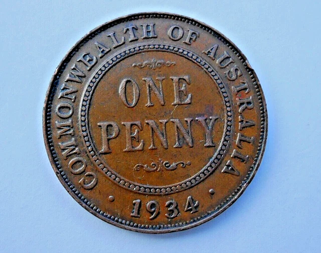 1934 AUSTRALIAN GEORGE v PENNY. OLD TIMER, 90 YEARS OLD . GREAT $ VALUE ...
