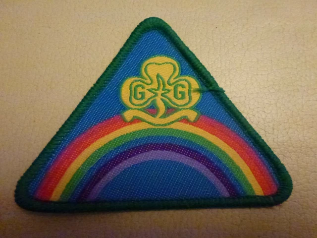 RARE VINTAGE RAINBOW Guide Promise Badge Cloth Girl Guides Green ...