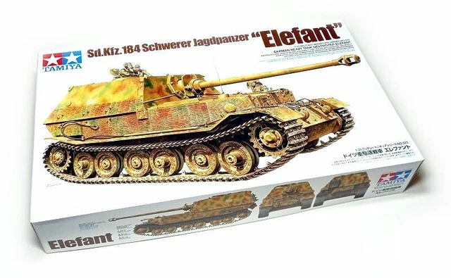 TAMIYA MILITARY MODEL 1/35 Sd.Kfz.184 Schwerer Jagdpanzer Elefant Tank ...