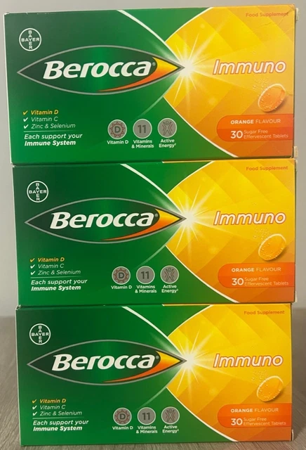BEROCCA IMMUNO EFFERVESCENT Tablets Immune System Orange 90 Tablets £29 ...