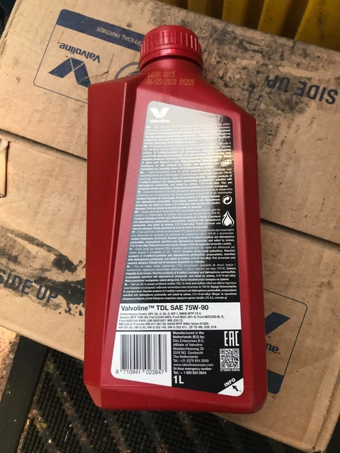 VALVOLINE HEAVY DUTY TDL SAE 75W-90 Gear Oil 1L (090623sh) £29.99 ...