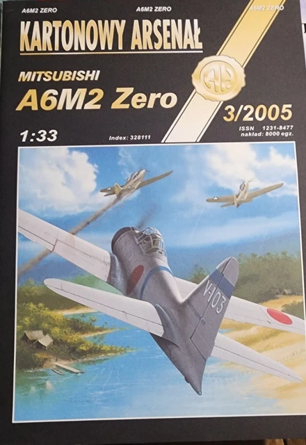 PAPER MODEL OF A6M2 Zero fighter plane model. Scale 1:33 EUR 23,83 ...