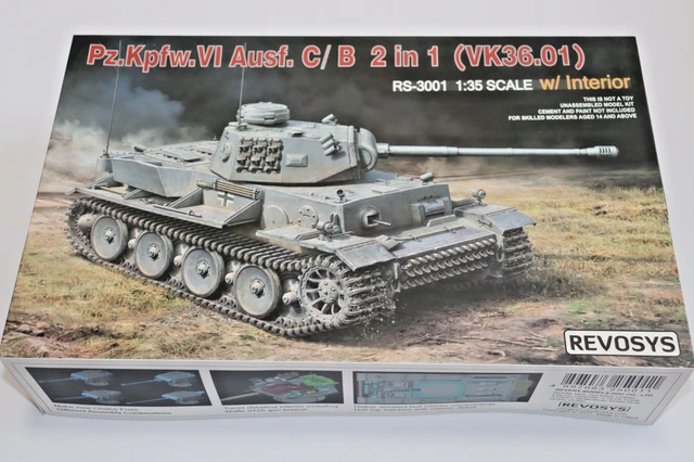 REVOSYS RS-3001 PZ.KPFW.VI AUSF. C/B 2 in 1 w/INTERIOR (VK36.01) 1:35 ...