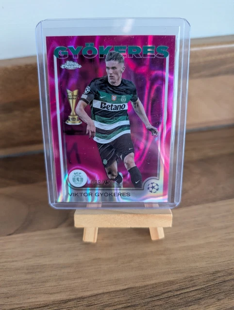 TOPPS CHROME UCC 2024/25 Viktor Gyokeres All Star Rookie Arsenal PINK ...