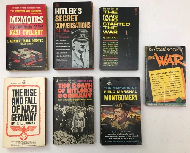 LOT 7 VINTAGE pb books on World War II Germany, HITLER, Nazi secret ...