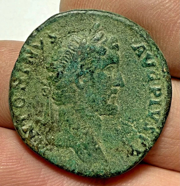 MODERN ROMAN BRONZE COIN Sestertius Antoninus Pius AD154 28mm 18 gr £0. ...