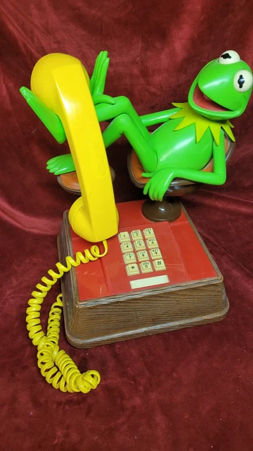 JIM HENSON THE Muppets Kermit The Frog Push Button Landline Phone 1983 ...
