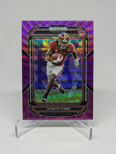 JAHMYR GIBBS 2023 Prizm Draft Picks RC violet vague Prizm SP #116 LIONS ...