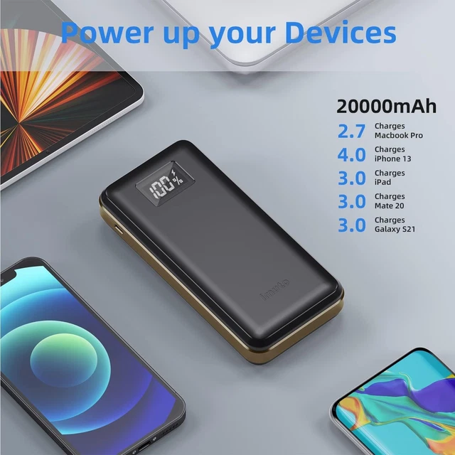 IMUTO POWER BANK 20000mAh Fast Charging Portable Charger, 22.5W Power ...