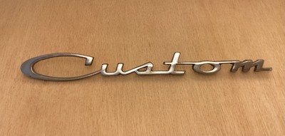 CLASSIC FORD TRANSIT Mk1 ‘Custom’ Chrome Wing Badge Emblem - Commercial ...