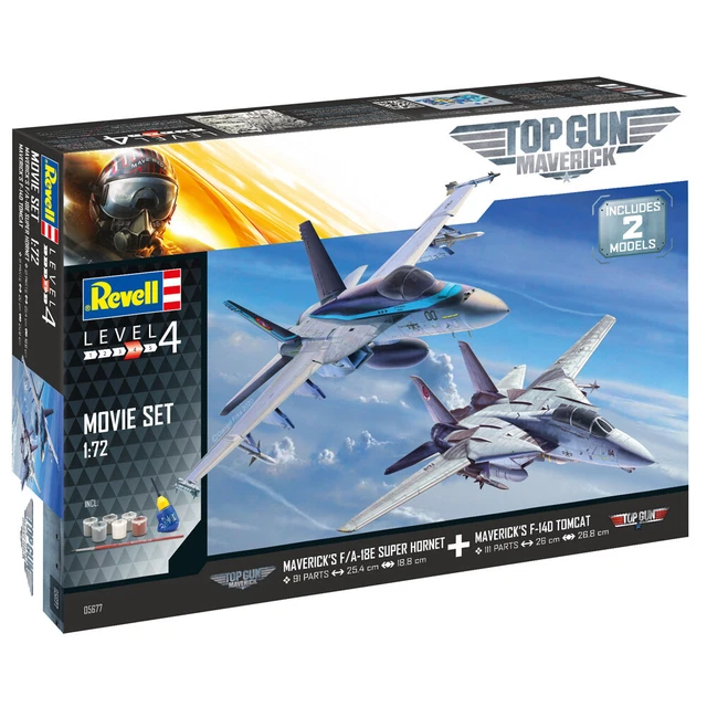 REVELL TOP GUN Maverick Super Hornet Tomcat Model Kit Gift Set 05677 ...