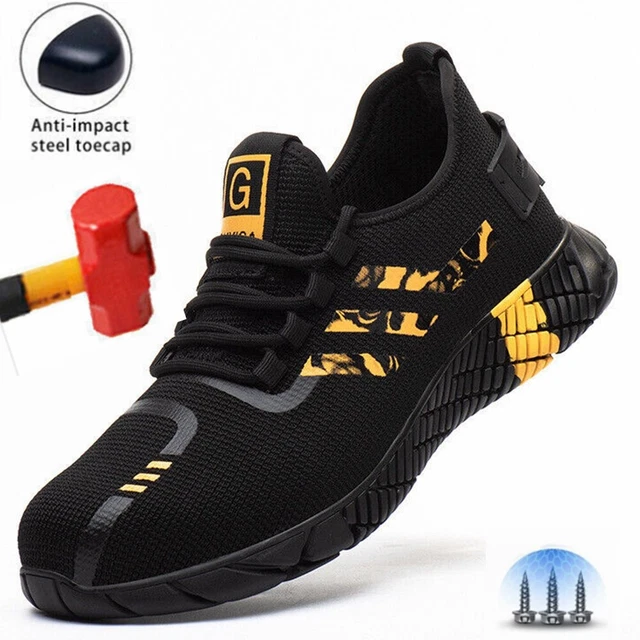 MENS SAFETY SHOES Work Trainers Womens Steel Toe Cap Lightweight Hiking ...