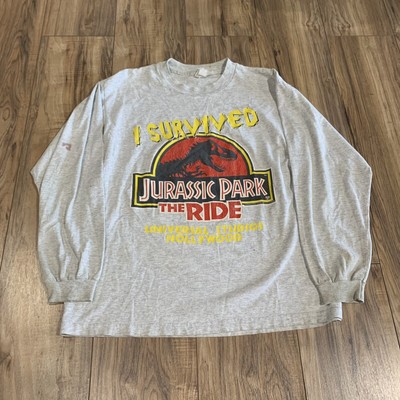 VINTAGE 1996 UNIVERSAL Studios Jurassic Park Ride Long Sleeve Shirt Men ...