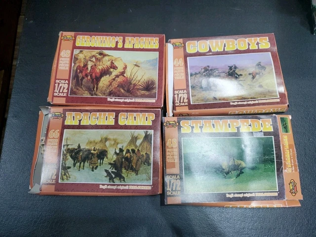 NEXUS LOT APACHE Camp + Geronimo Cowboys Atlantic 1:72 Model Kits Far ...