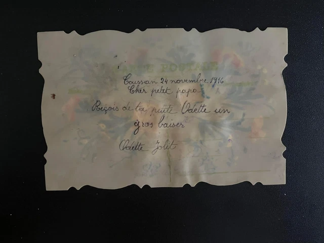 ANCIENNE CARTE DE Voeux Celluloid Je Pense A Vous Bouquet De Pensées ...