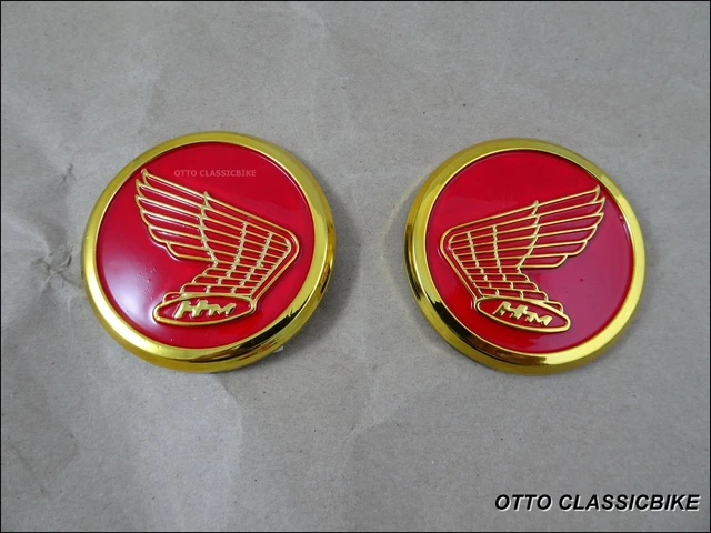 HONDA MONKEY GORILLA Z50 Z50J EMBLEM FUEL TANK L/R Red- GOLD Dia. 62mm ...