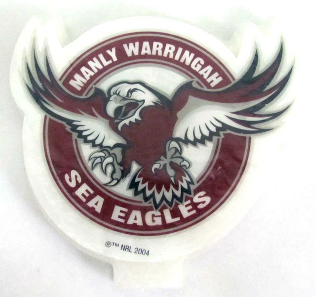 MANLY SEA EAGLES Nrl Birthday Cake Logo Team Wax Candle Celebration ...