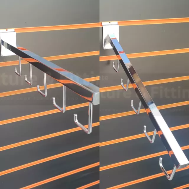 5 HOOK WATERFALL Sloping/Straight Display Arm For Slatwall £5.99 ...