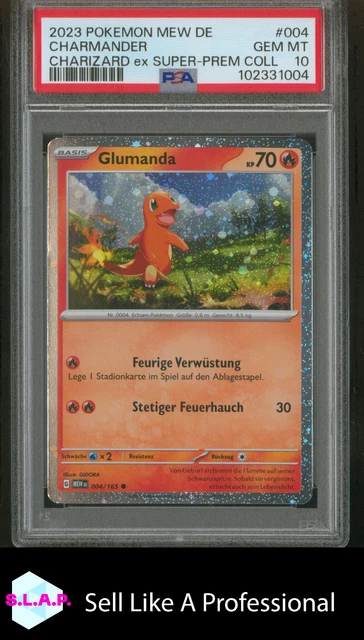 CHARMANDER CHARIZARD EX Super-Prem Coll Pokemon Ger Mew De-151 2023 004 ...