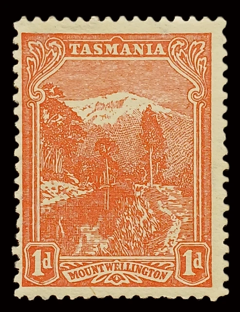 ACSC T17F - 1907 Tasmania 1d Aniline Rose Stamp MUH Wmk Sideways Perf ...