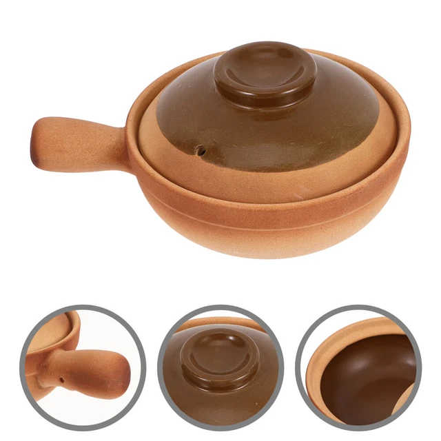 TRADITIONAL CLAY POT Chinese Clay Cooking Pot with Lid Single Handle ...