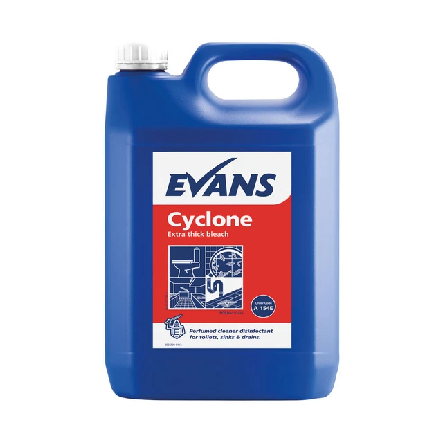 EVANS CYCLONE EXTRA Thick Bleach Perfumed 5L Pack of 2 A154EEV2 £19.85 ...