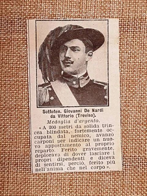 DECORATO AL VALORE nel 1916 Giovanni De Nardi di Vittorio Medaglia d ...