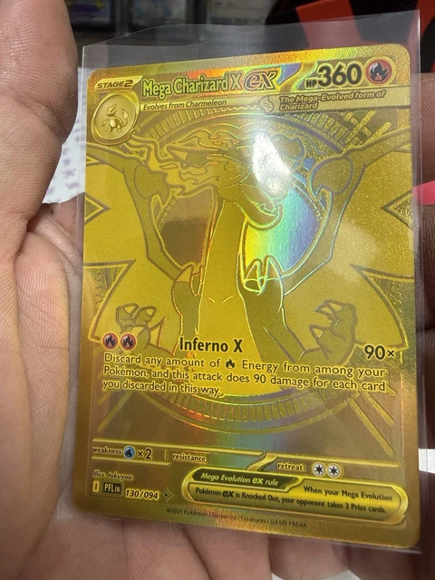 POKEMON TCG ENGLISH Gold Mega Charizard X EX Phantasmal Flames Mega ...