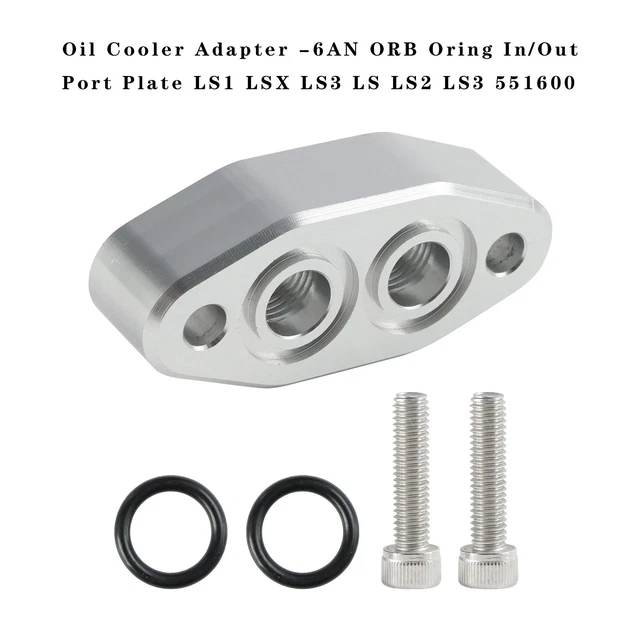OIL COOLER ADAPTER 6AN ORB Oring In/Out Port Plate LS1 LSX LS3 LS LS2 ...