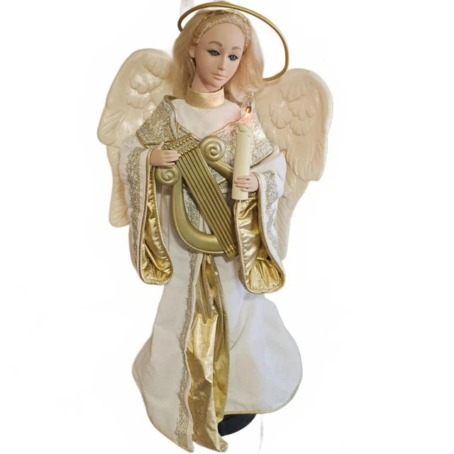 VINTAGE BIG 28& 80s 90s Christmas Angel Animatronic Light WORKS TESTED ...