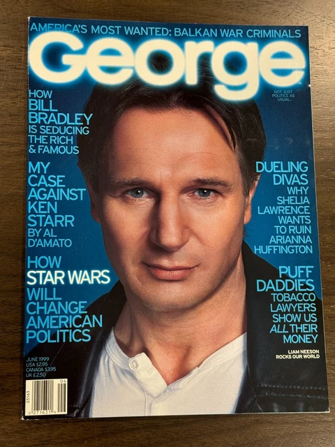 GEORGE MAGAZINE (JFK Jr.) - Liam Neeson, Star Wars, Bill Bradley June ...
