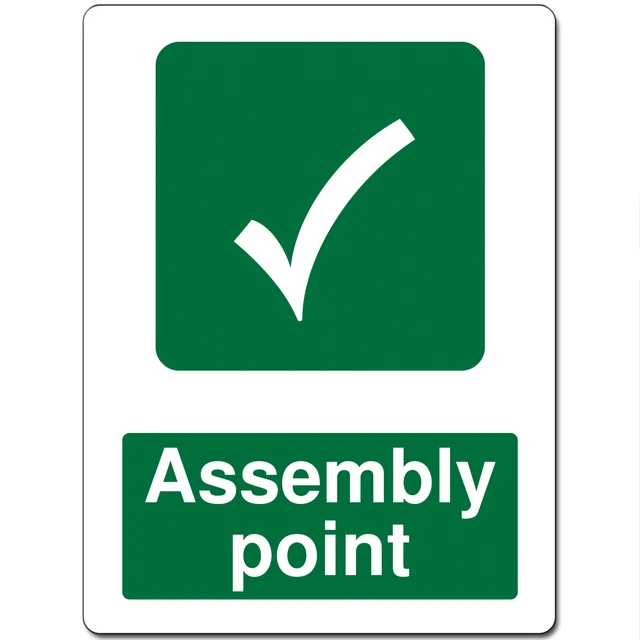 ASSEMBLY POINT TICK Fire Emergency Evacuation Safety Metal Wall Sign 15 ...