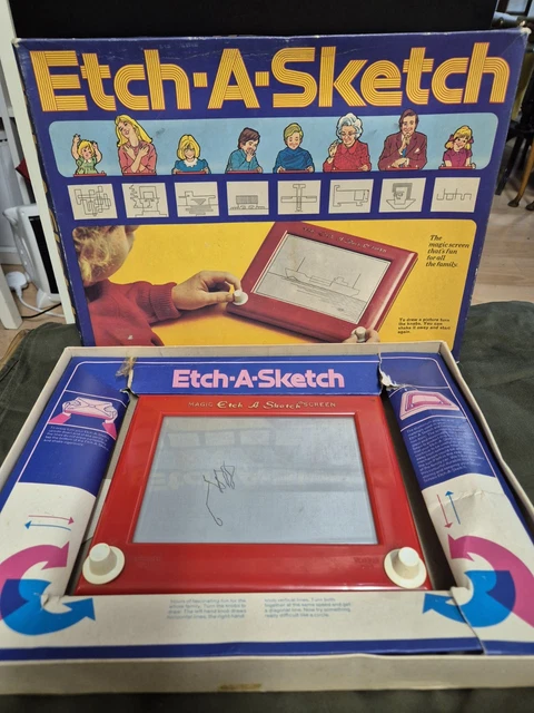 VINTAGE ETCH A Sketch Boxed 1970s/80s Retro Drawing Toy – Working £34. ...